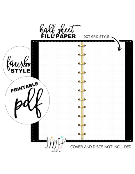 Dot Grid Half Sheet Fill Paper Inserts – Fancy Plans Co