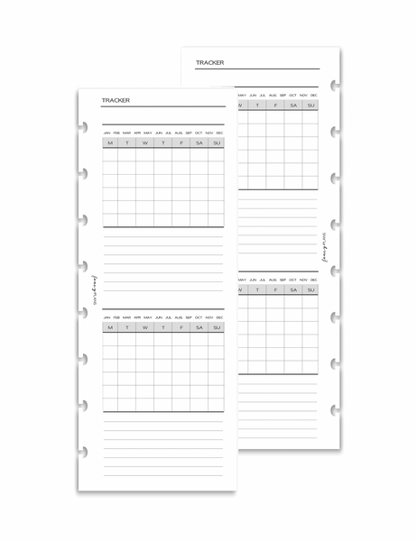 Monthly Multi Tracker - Grey | Half Sheet – Fancy Plans Co