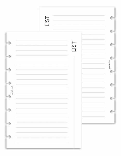 Minimal List – Fancy Plans Co