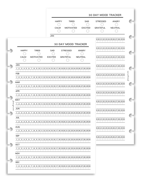 30 Day Mood Tracker | Digital Download – Fancy Plans Co