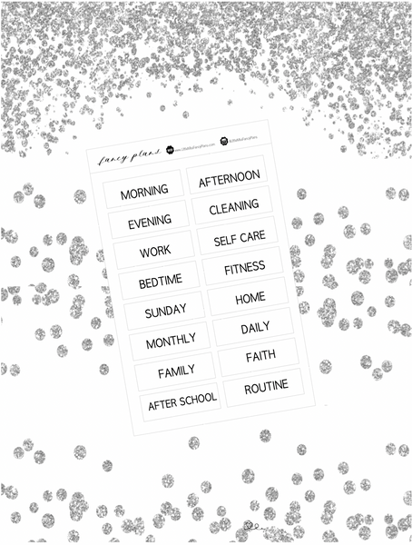 Wording ROUTINE Labels – Fancy Plans Co