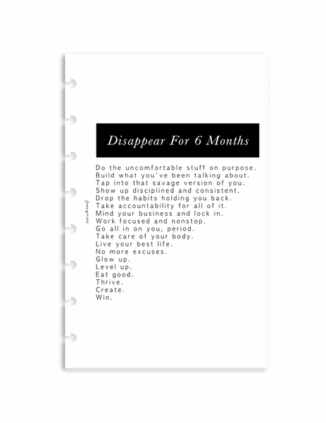 Dashboard | Disappear For 6 Months – Fancy Plans Co