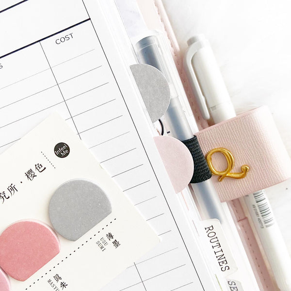 1 Set Small Half Circle PINKS AND GRAY Sticky Notes – Fancy Plans Co