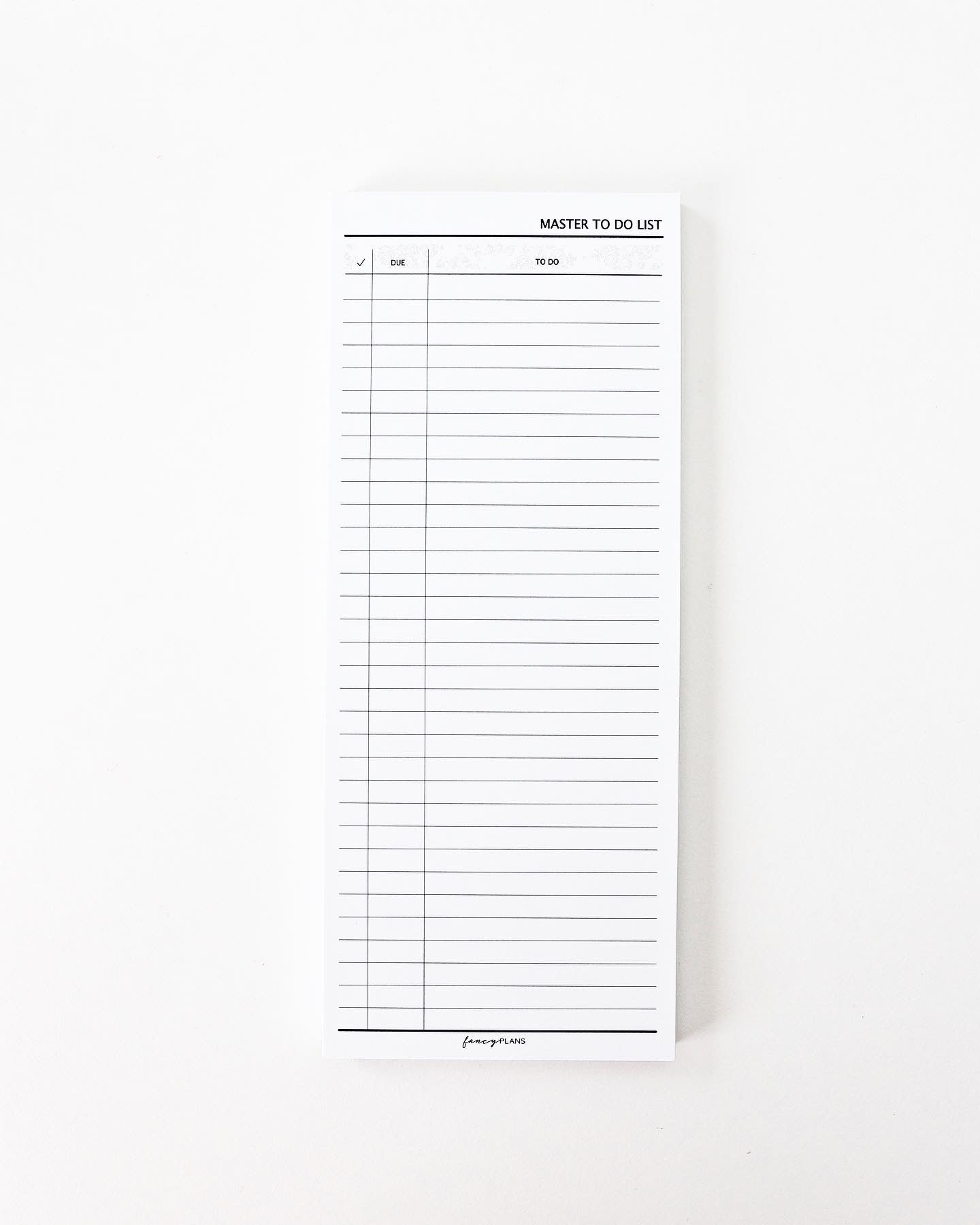 3 x 8 Notepad | Master To Do List – Fancy Plans Co