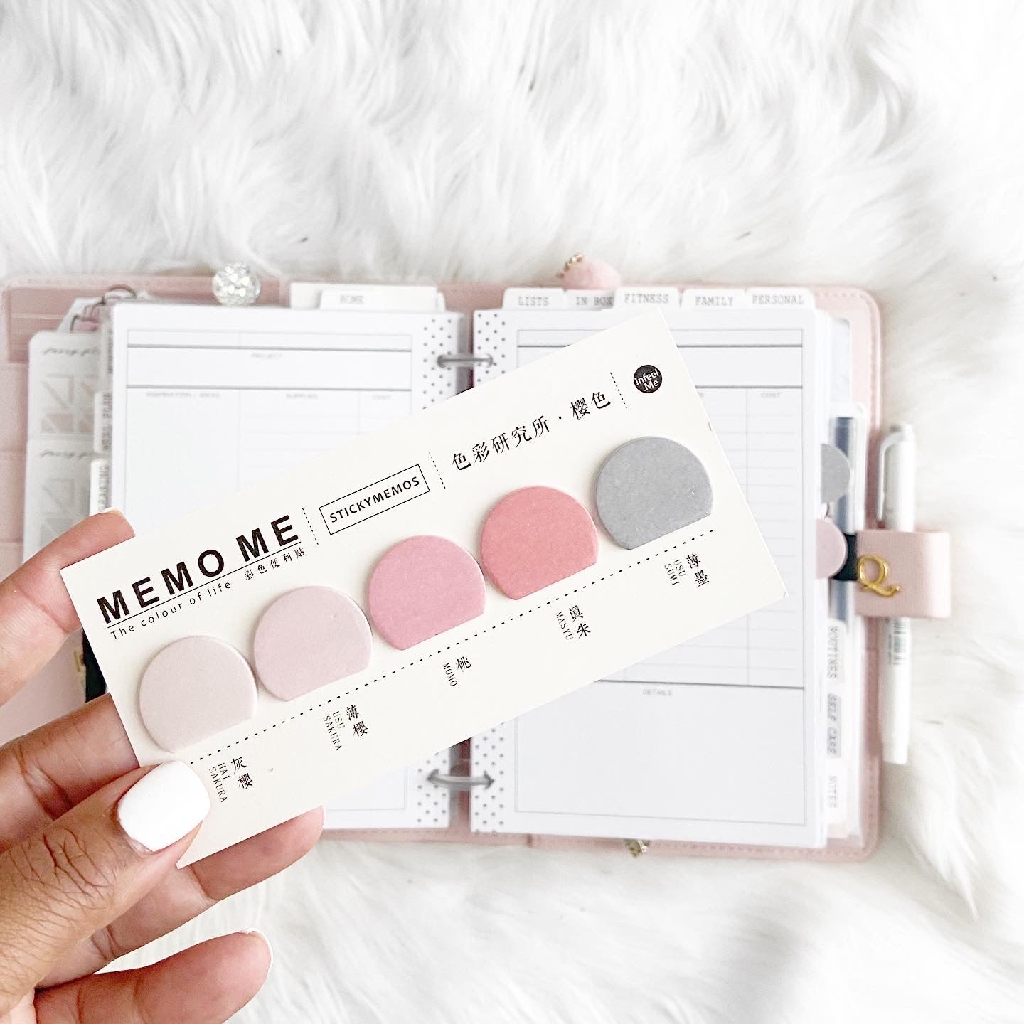 1 Set Small Half Circle PINKS AND GRAY Sticky Notes – Fancy Plans Co