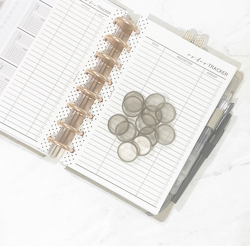 Planner Discs | Charcoal Transparent – Fancy Plans Co