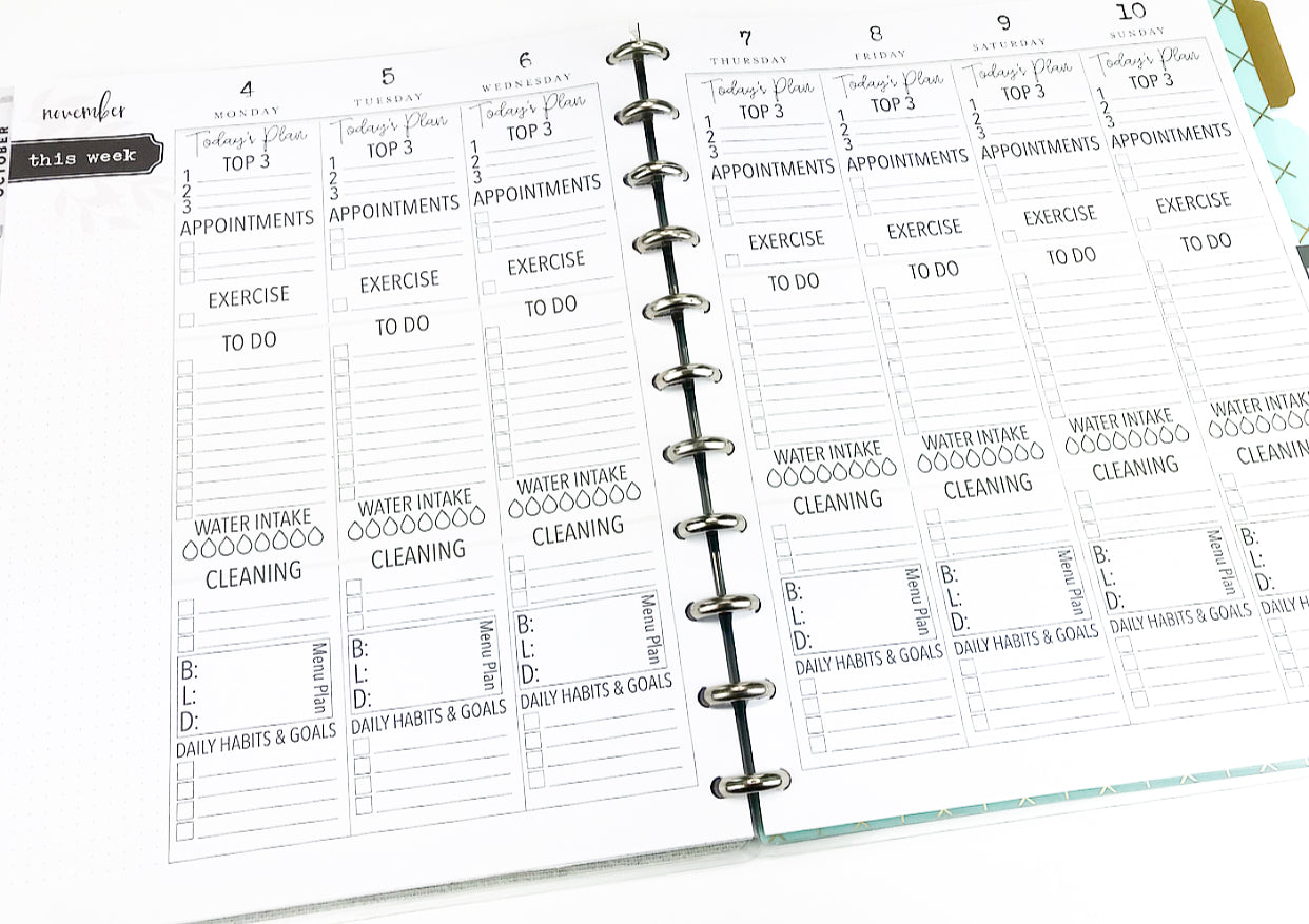 Template For Printing On Happy Planner Inserts with Top 3 | BIG Size H ...