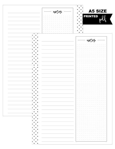 A5 Notes With Grid and Lines Fill Paper Inserts – Fancy Plans Co