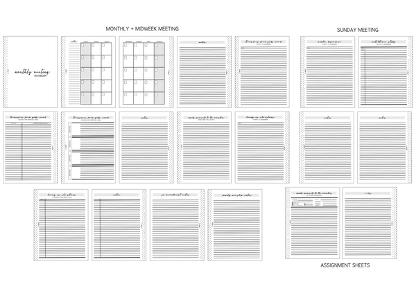 Classic Size JW Meeting Workbook Inserts – Fancy Plans Co