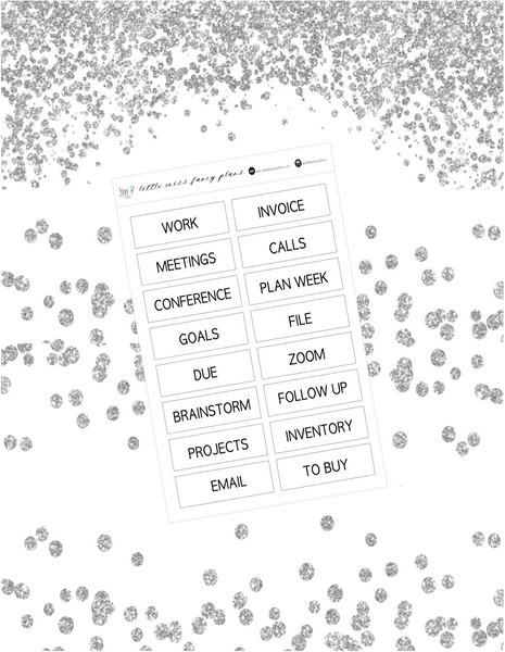 Wording WORK Labels – Fancy Plans Co