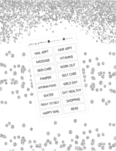 Wording SELF CARE Labels – Fancy Plans Co