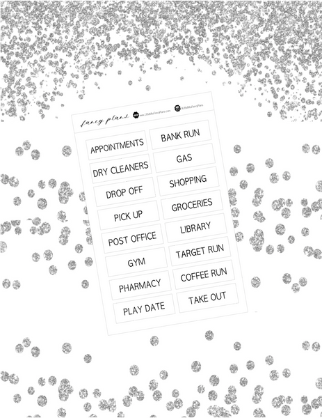 Wording ERRANDS Labels – Fancy Plans Co