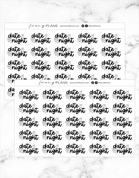 Date Night Stickers | Wording – Fancy Plans Co