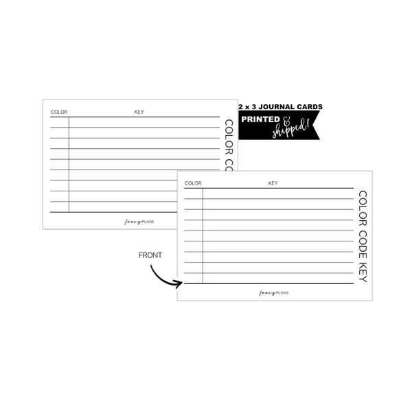 2 X 3 Color Code Key Journal Task Cards – Fancy Plans Co