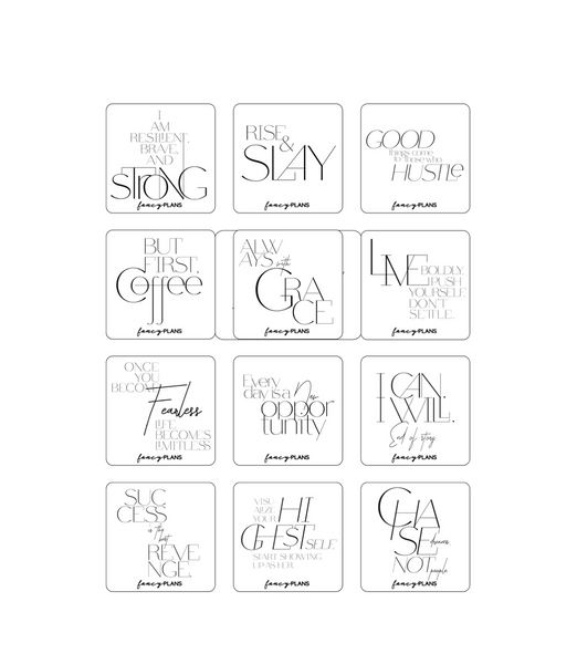 2 X 2 Inspiration Cards | CLASSY QUOTES #3 – Fancy Plans Co