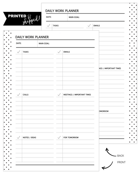 Daily Work Planner Fill Paper – Fancy Plans Co