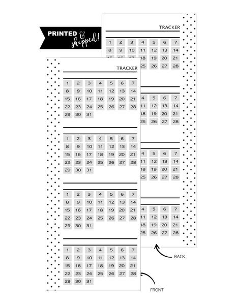 31 Day Tracker Fill Paper HALF SHEET – Fancy Plans Co