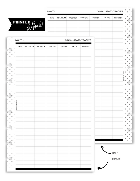 Social Stats Tracker Fill Paper – Fancy Plans Co