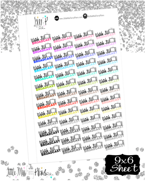 JW Broadcast Stickers | Erin Condren, Happy Planner Stickers, Personal ...