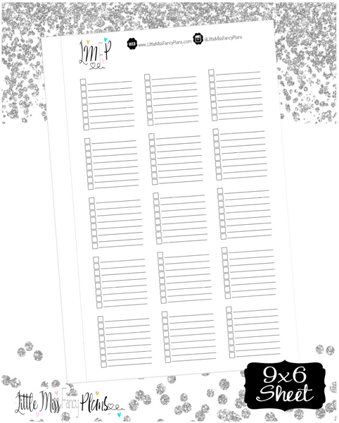 Checklist Box Stickers (Half Boxes) – Fancy Plans Co
