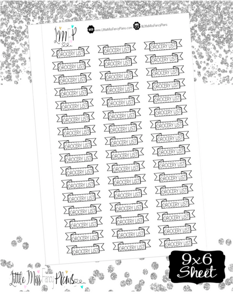 Grocery List Plan Banner Sticker – Fancy Plans Co