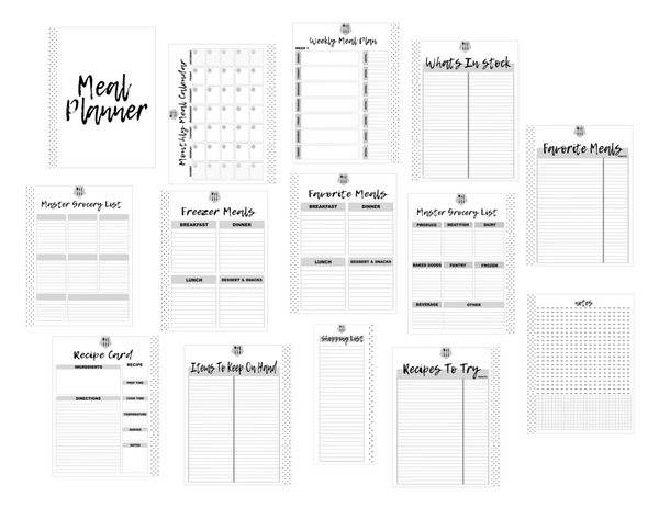 Meal and Recipe Planner Inserts – Fancy Plans Co