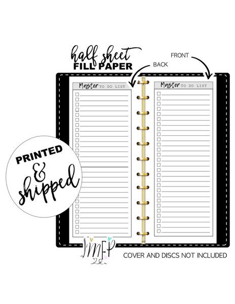 Master To Do List Fill Paper Inserts – Fancy Plans Co