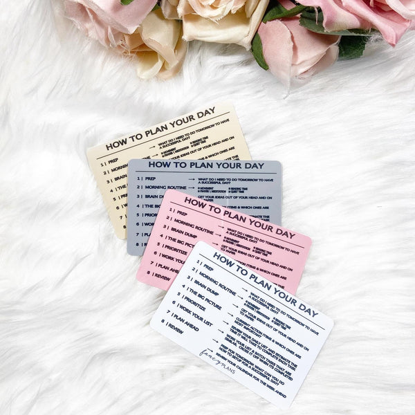 Plastic Inspiration Card | How To Plan Your Day – Fancy Plans Co