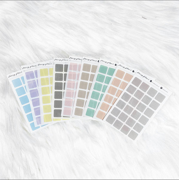 Matte Tiny Square Stickers | 2 X 3 Sheet – Fancy Plans Co