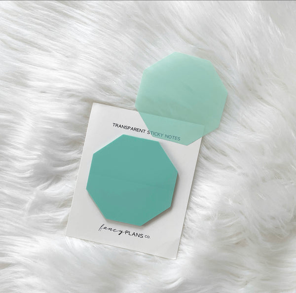 Octagon Transparent Sticky Note | Mint – Fancy Plans Co