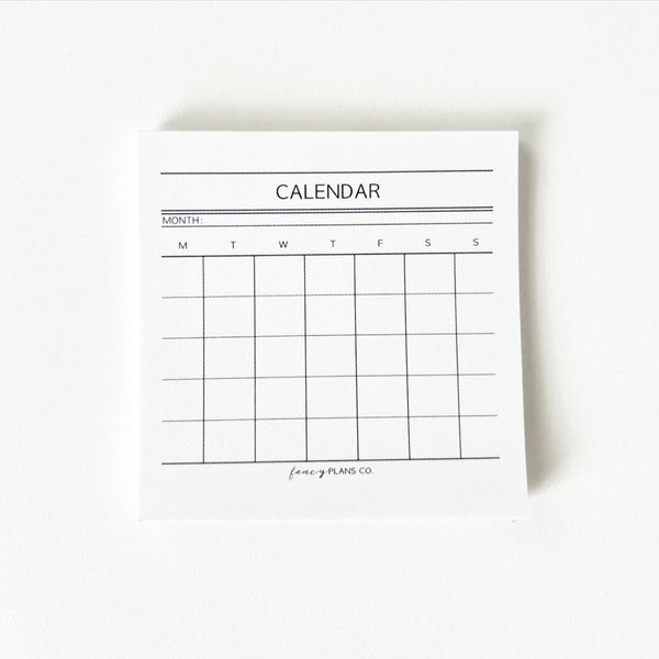 Calendar Sticky Notes | 3 x 3in. – Fancy Plans Co